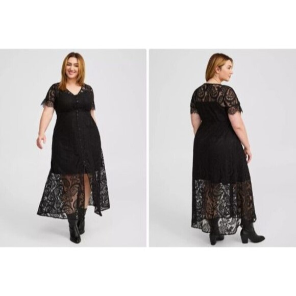 torrid | Dresses | Torrid Maxi Lace Dress Button Front Aline Sz 5 5x ...